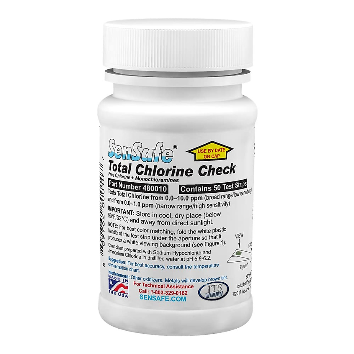 Industrial Test Systems 480010 Total Chlorine Water Check Test Strip