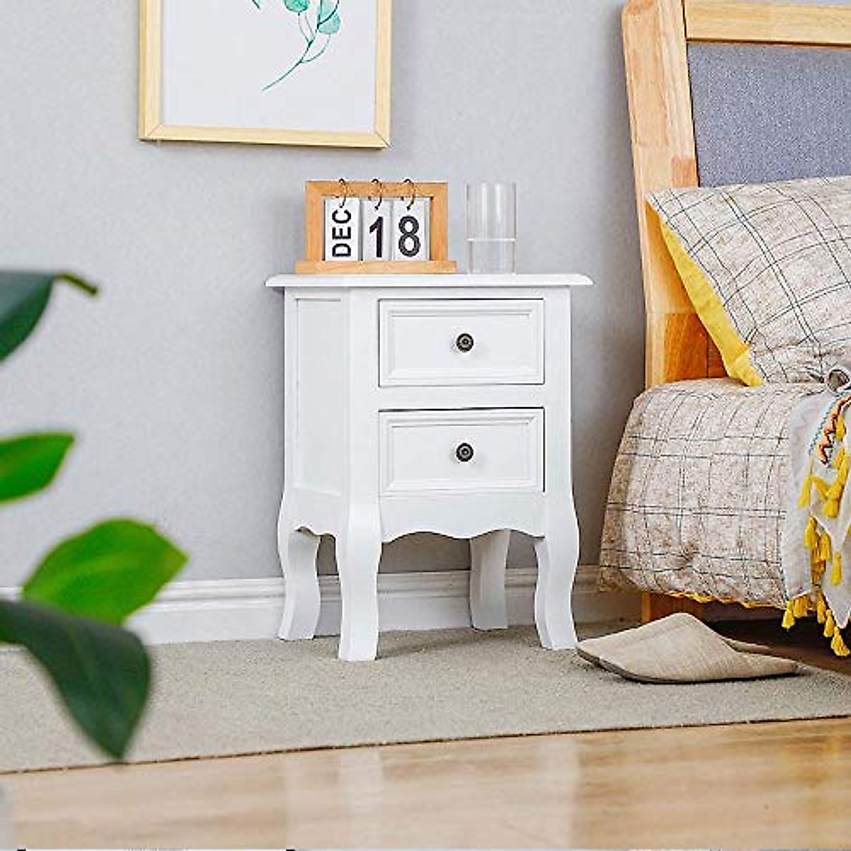 ZHAOLEI Nightstand Drawer Organizer Storage Cabinet Bedside Table Bedroom Furniture Woode Nordic White Bedside Table Solid Wood