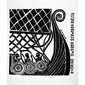 ScandinavianShoppe Swedish Dishcloth - Leif Eriksson Viking Ship