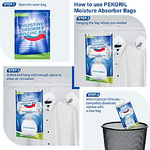 PEKGRIL Moisture Absorber Boxes 500mL (8 Packs),Fragrance Free Dehumidifier, Moisture Absorber bucket,Attracts Extra Moisture from Closets,Bathrooms,Laundry Rooms,Pantries, Storage