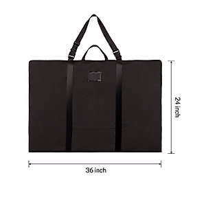 Large Size Art Portfolio Bag with Nylon Shoulder, 24 x 36 inches Light Weight Poster Storage Bag Board Holder with Handle and Zipper for Poster, Sketching and Drawing