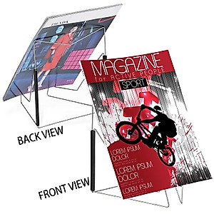 2 Pieces Book Stands, Adjustable Reading Stand, Music Book Easel Display Holder, Fold-n-Stow Metal Bookstand, Small Book Rest for Kitchen Countertops (Black)