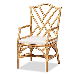 Baxton Studio Delta Chairs, Natural/White