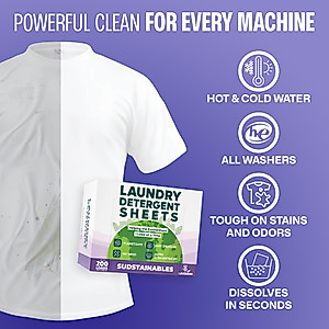 Laundry Detergent Sheets (200 Loads) - Eco Friendly Laundry Soap Detergent Strips I Eco Friendly, Zero Waste, Plastic Free, Planet Friendly (Lavendar)