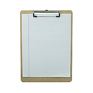 Saunders US-Works 05512 Recycled Hardboard Clipboard - Brown, Letter Size Writing Board with Low Profile Clip