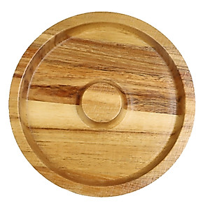 Chris.W Wood Margarita Salt Rimmer Cocktail Rimmer Glass Bar Sugar Salt Rimmer Plate for Wide Glasses Bloody Marys Party Supplies(6.3inch)