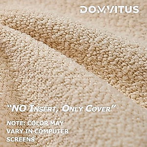 DOMVITUS Cream Throw Pillows Boucle Pillow Covers 18x18 Luxury Neutral Pillow Covers Couch Pillows for Living Room Sofa Accent Pillows Textured, 1PC, Cream Yellow