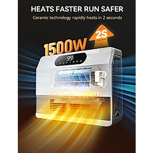 GiveBest Smart Wall Heater, 1500W Fast Heating Space Heater for Bedroom, Electric Space Heater with Thermostat for Indoor Use, Floor or Wall Mounted, On/Off Timers, Works with Alexa, 2024 Upgrade