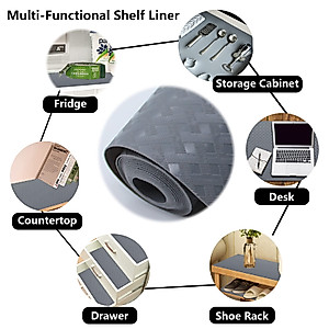 HOMPAL Cabinet Shelf Liner, Drawer Liner, Kitchen Cabinet Liners for Shelves, Non-Slip Wire Shelf Liner Cabinet Mat Drawer Liners for Kitchen, Fridge, Storage, Desks (17.5" x 59" x 3 ) - White Dot