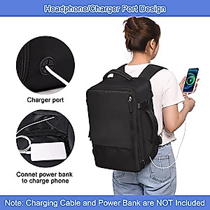 Sinaliy Large Travel Backpack for Women Men, 40L Carry On Backpack, 17 Inch Laptop Waterproof Backpack, College Bookbag, Backpack for Women, as Person Item Flight Approved