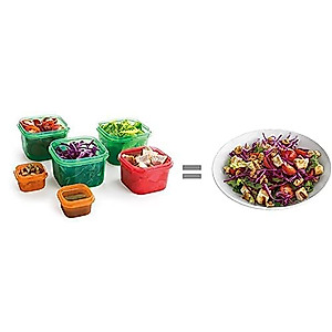 21 Day Portion Control Container kit for Weight Loss 14 Piece Labeled + COMPLETE GUIDE + 21 DAY PLANNER + RECIPE eBOOK - Color Coded Meal Prep System