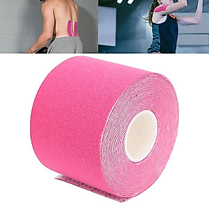 Kinesiology Tape, Waterproof Sports K Tape Roll Kinetic Tape for Muscles & Joints, Pain Relief and Injury Recovery, 5cm X 5m(Pink)