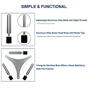 WAYIFON Stainless Coasters Holder, Scratch Resistant Iron Coaster Holder Fit Most 6 PCS 4 in Round Coaster - Metal Coasters Holder for Easy Storage Coaster Made of Ceramic, Marble, Wood, Leather
