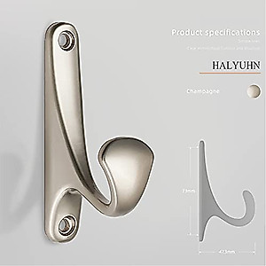 4 Pack Single Prong Wall Mounted Hat Towel Bag Hanger, Decorative Art Coat Hooks with Deep Curve, Solid Zinc Alloy Wall Hooks Holder for Keys, Umbrella, Matte Silver, Exxacttorch