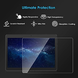 DETUOSI 【2-PACK】 Screen Protector for Victbing 10.1 Inch Tablet, for Dragon Touch Notepad K10/ Max10, ZONKO Z105 10.1, MYMAHDI 10.1, TPZ 10.1, TenYiDe TYD-107 10.1 Inch Tempered Glass Film Mica