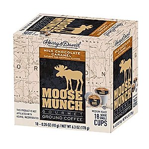 Moose Munch Single Serve Coffee by Harry & David, 4/18 ct boxes (72 Count) (Milk Chocolate Caramel)