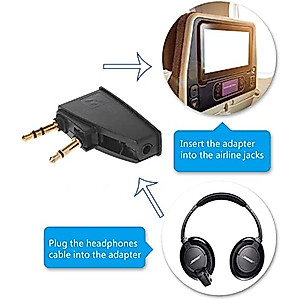 QC45 Airline Airplane Flight Headphone Adapter Converter Compatible with Bose QC3 QC15 QC20 QC25 QC35 AE2 AE2W Noise Cancelling Headphones (1pc)