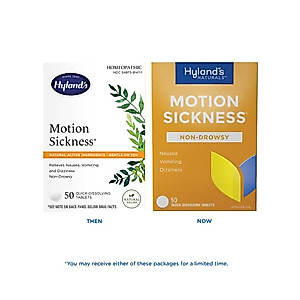 Hyland's Naturals Motion Sickness, Nausea Relief Tablets, All Natural Treatment for Car Sickness and Sea Sickness, 50 Co