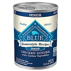 Blue Buffalo Homestyle Recipe Natural Senior Wet Dog Food, Chicken 12.5-oz can (Pack of 12)