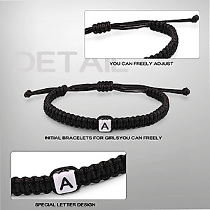 Btysun Bracelets for Her Initial C Charm Bracelet for Women Mothers Day Graduation Gifts for Her Wife Girlfriend Adjustable Woven Rope Birthday Jewelry