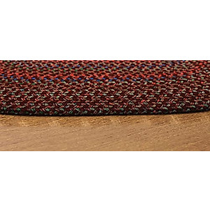 Katherine Multi Indoor/Outdoor Oval Braided Rug, 4 by 6-Feet, Burgundy