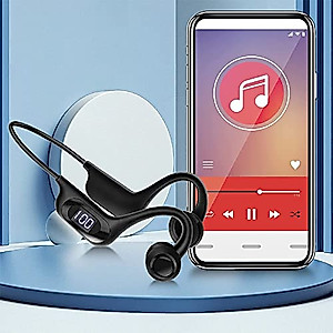 TWIFER Sport Wireless Headsts Bone Conduction Bluetooth Headphones with Battery Digital Display, Hand Free Waterproof Headphones with Microphone for Running Cycling Yoga