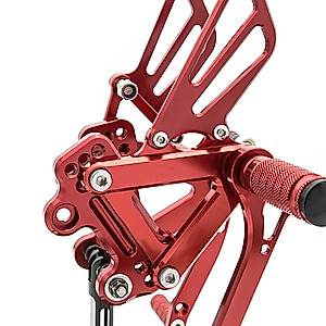 CNC ZX7R 91-03 Motorcycle Adjustable Rearsets Foot Pegs Footpeg Shift Pedal Compatible with Ninja ZX-6R ZX6R 1995-1997, Ninja ZX7R ZX750 ZX-7R ZX-7 1991-2003, ZX-9R ZX9R 1994-1997 Red