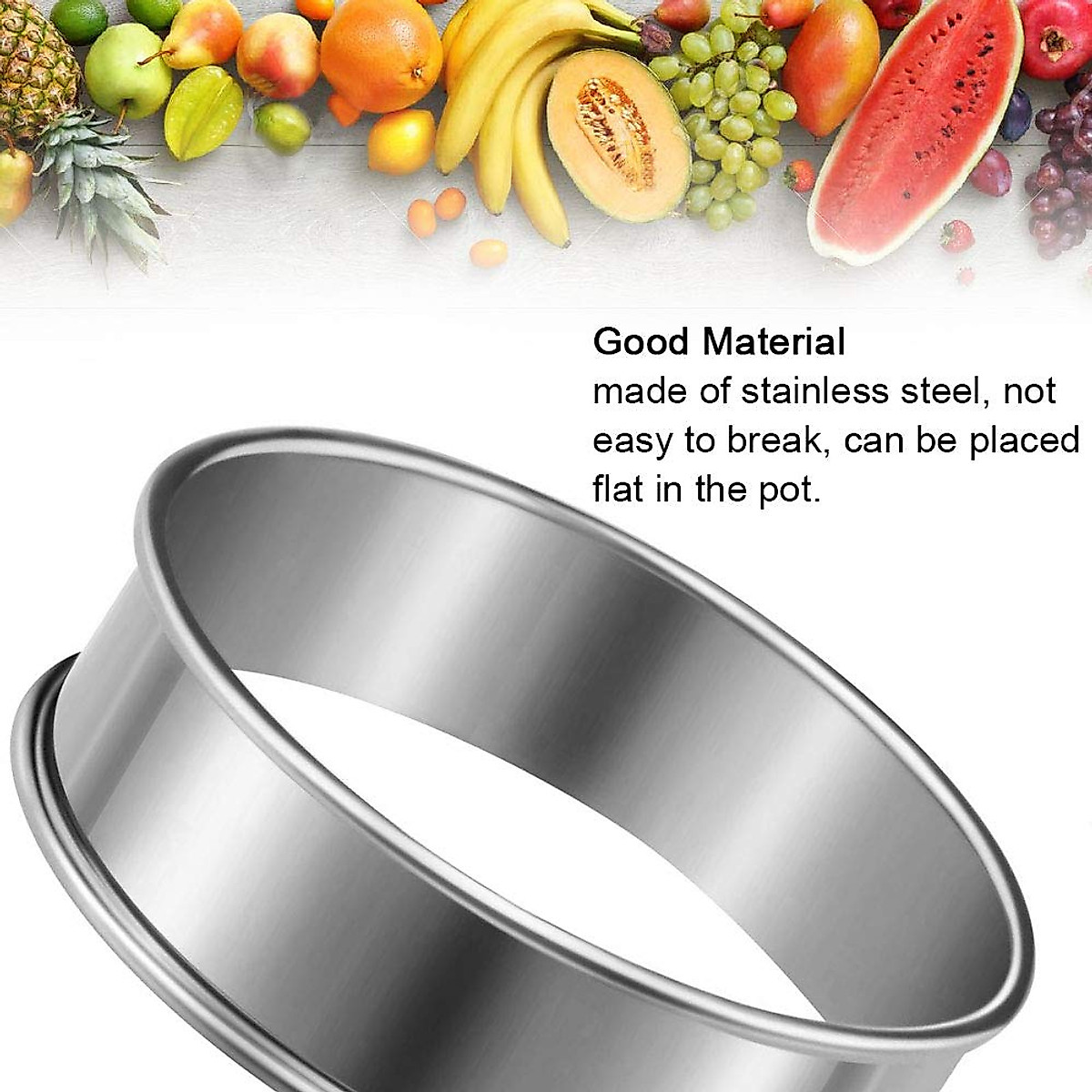 ETSAMOR 4 PCS Double Rolled Tart Rings Stainless Steel Muffin Tart Rings Professional Circular Crumpet Rings Set for Home Food Making Tool, Making Small Pastry Pancakes, Catering Business