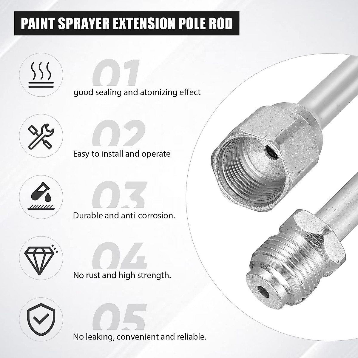 9 Pieces Paint Sprayer Airless Reversible Spray Tip Nozzles Paint Spray Tips Airless Sprayer Nozzles and Airless Sprayer Gun Tip Extension with Red Guard Pole Rod and Paint Sprayer Tips