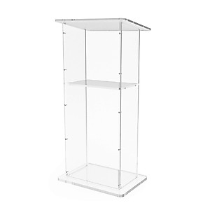 FixtureDisplays® Clear Acrylic Lucite Podium Pulpit Lectern 45" Tall 1803-2
