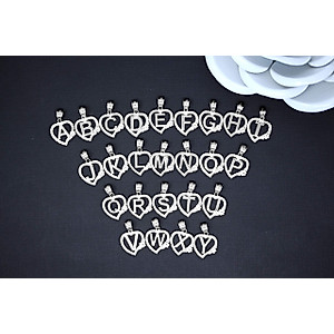 CaliRoseJewelry Sterling Silver Initial Heart Pendant - Letter B