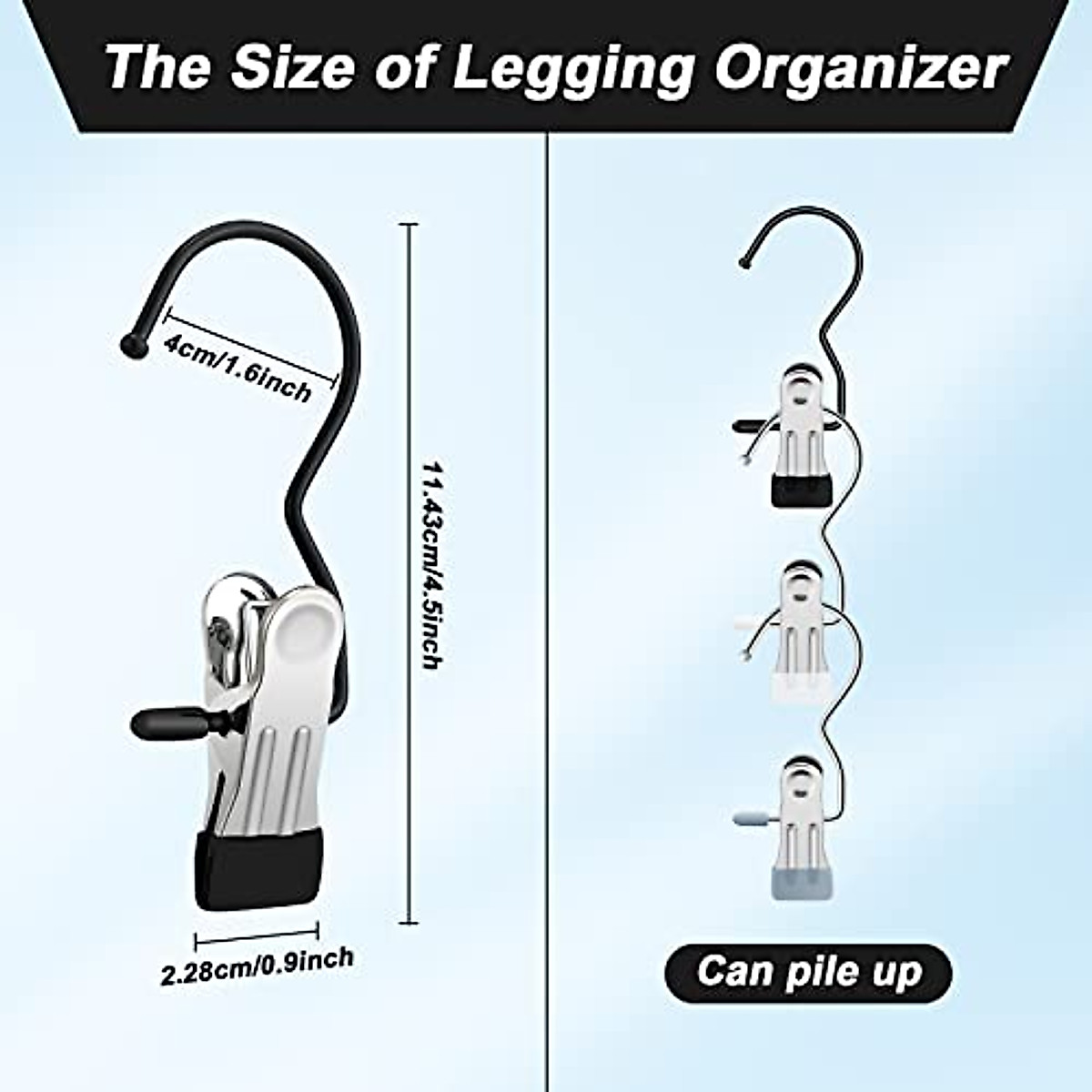 Rtteri 48 Pieces Boot Hangers Clips 360 Rotating Laundry Hooks Hanging Clamp Space Saving Clothes Pins Socks Towel Clips Portable Multifunctional Heavy Duty Clothespins Space Saving for Closet Jeans