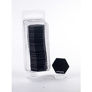 Value Pack of 48 - Blank Black 1" Hexagon Hex Board Game Chits Tiles Counters Markers DIY D&D