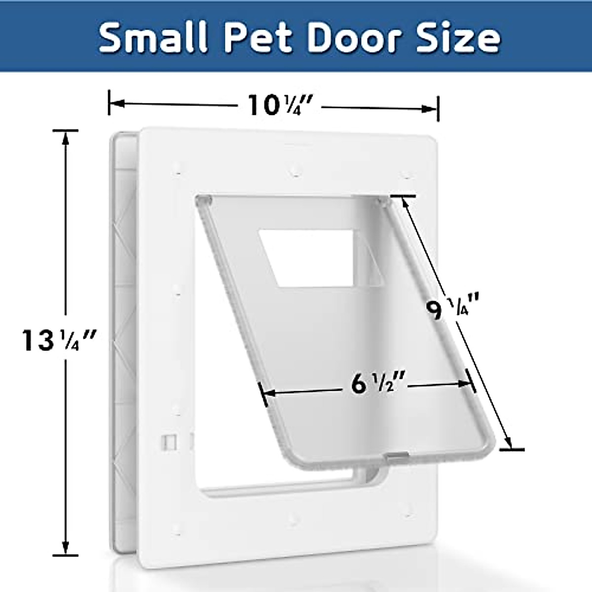 Pet Door, Small Dog Door by PETOUCH, 6" x 9" Inner Frame for Small Dog and Cats, Doggie Door for Small Pets, Easy to Install, 2-Way Locks, Durable Frame Cat Door for Door, Screen & Wall, White