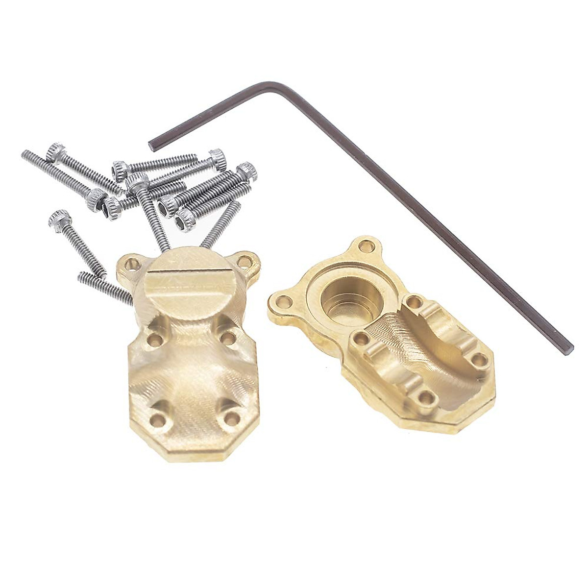 CODA RACING Brass Diff Cover Front&Rear for AXIAL SCX24 Deadbolt C10 Gladiator Brocon Upgrades 1/24 RC Crawler Car