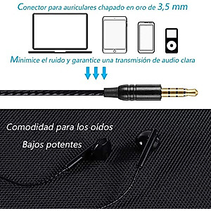 GAMURRY Wired Earbuds, in Ear Earphones Headphones HiFi Stereo,Dynamic Crystal-Clear Sound Earbuds,Clear Call&Powerful Bass&Lightweight Earphones Compatible with 3.5mm Headphones Devices