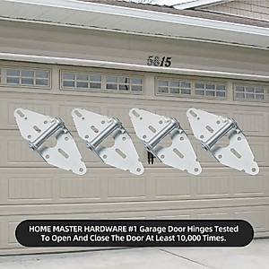 HOME MASTER HARDWARE 1-3/4" Nylon Garage Door Rollers 12 Pack + 4 Pack Garage Door Hinge Heavy Duty 14 Gauge Steel #1