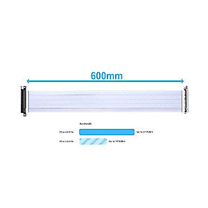 Lian Li 600mm PCI-e 4.0 Riser Cable White - PW-PCI-4-60W