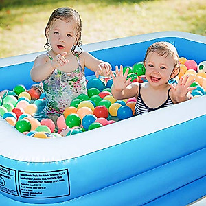 AsterOutdoor Inflatable Swimming Pool 100"x 66"x 23" Thickened, Full-Sized Above Ground Kiddle Family Lounge Pool for Adult, Kids, Toddlers, Blow Up for Backyard, Garden, Party, Blue