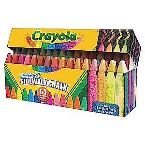 Crayola® Washable Sidewalk Chalk, Assorted Colors, Pack Of 64 Pieces