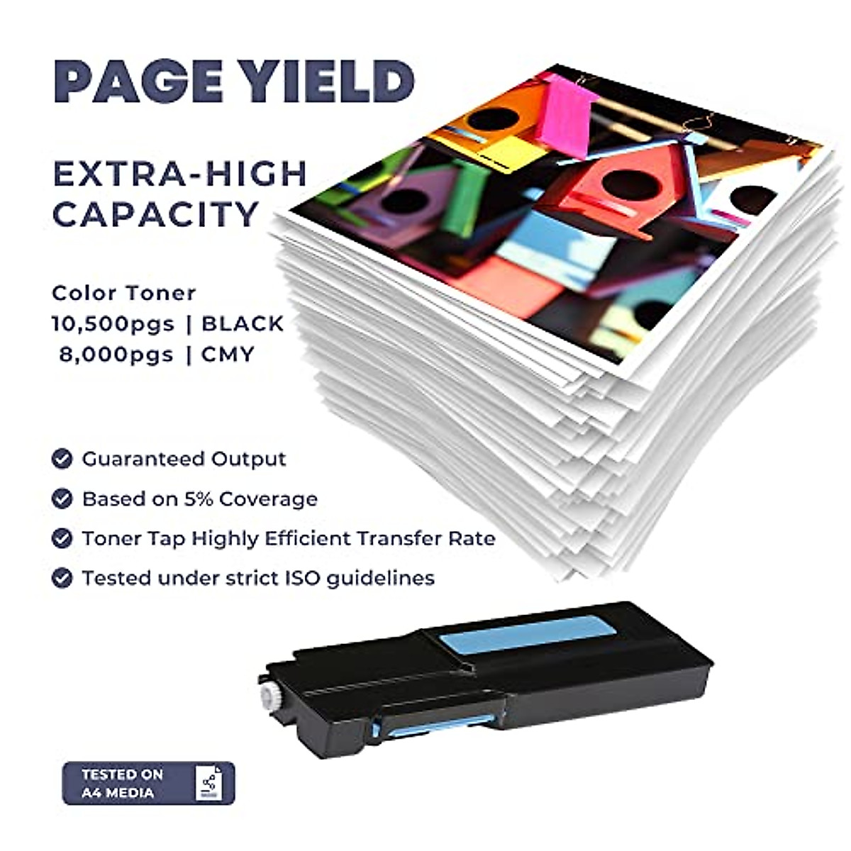 Toner Tap Extra High Yield for Versalink C400DN C400N C405DN C405N C400 C405 C400D (5-Pack Bundle) 106R03524 106R03526 106R03527 106R03525 Remanufactured Color Cartridges