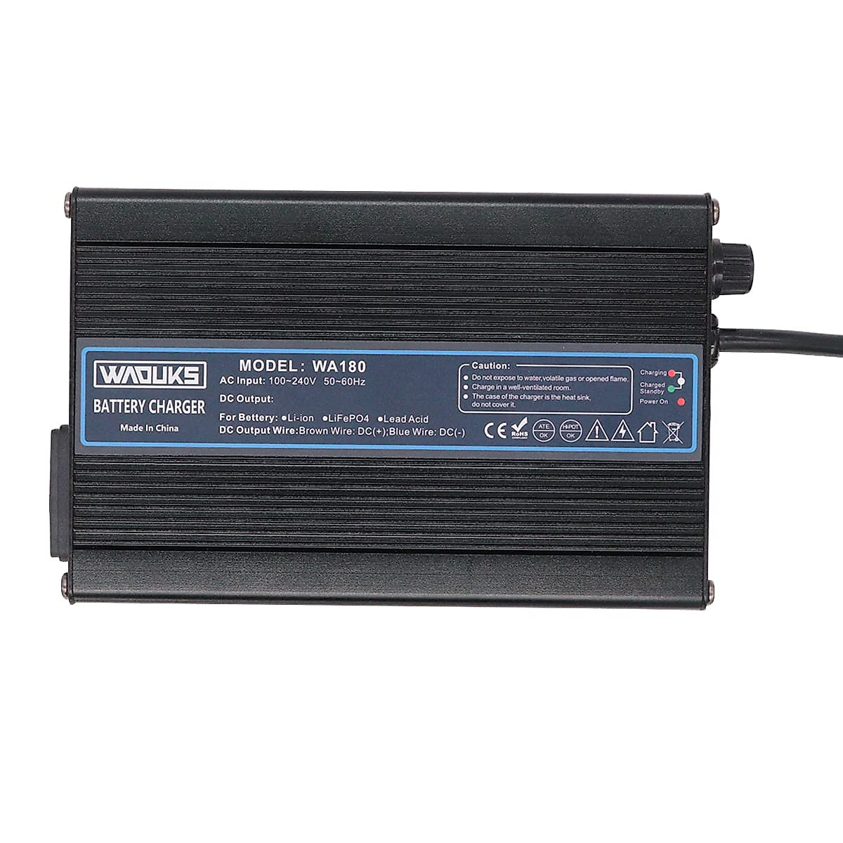 58.4V 3A Charger 58.4V LiFePO4 Battery Charger Output XLR Connector Used for 16S 48V 51.2V LiFePO4 Battery Pack with Cooling Fan Aluminum Case