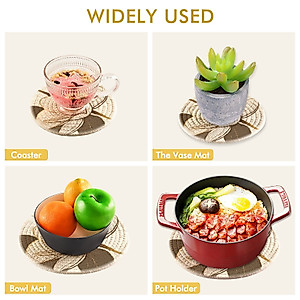 Magnolia Flower Golden Trivets for Hot Dishes Pot Holders Set of 2 Pieces Hot Pads for Kitchen Cotton Round Trivets for Hot Pots and Pans Placemats Set for Kitchen Countertops Decor