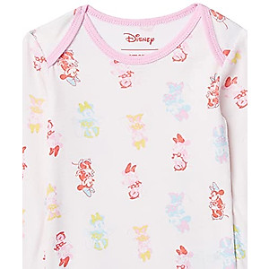 Amazon Essentials Disney | Marvel | Star Wars | Princess Baby Girls' Long-Sleeve Bodysuits, Pack of 5, Minnie Rainbow Chaser, 18 Months