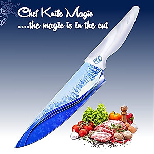 Chefs Knives - Professional Chef knife set, 8 inch sharp cutting blade - Stainless Steel kitchen cooking knife with Ergonomic handle - Loving gifts for Chefs & butcher with cool design