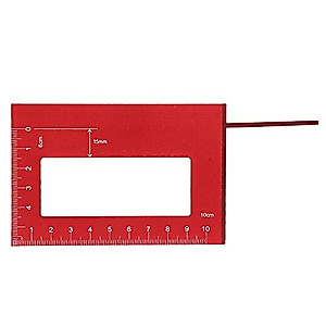 45/90 Degree Layout Miter Gauge, Aluminum Alloy Saddle Layout Square Gauge Saddle Square Woodworking Tool for Woodworking Industrial Carpenter(Red)