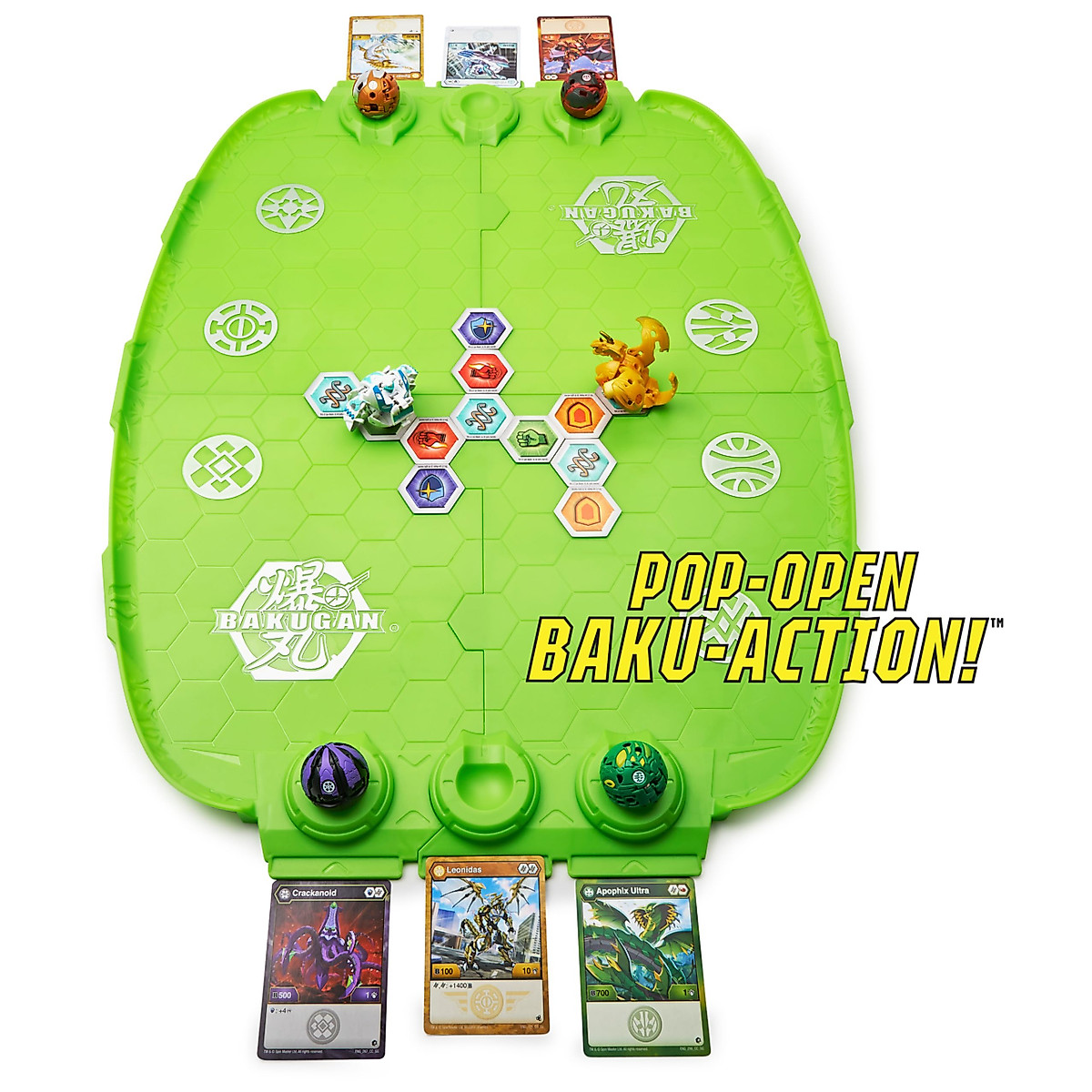 Bakugan Evo Battle Arena, Includes Exclusive Leonidas Bakugan, 2 Cards and BakuCores, Neon Game Board for Bakugan Collectibles, Ages 6 and Up