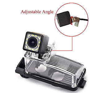 aSATAH 12 LED Adjustable Angle Car Rear View Camera for Nissan Tiida/Versa Hatchback/Grand Livina/Pulsar/Fairlady Z & Vehicle Camera Waterproof Reversing Backup Camera (12 LED Adjustable Angle)