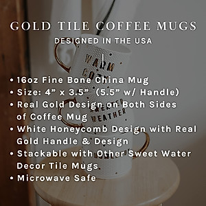 Sweet Water Decor Tile Coffee Mugs | Novelty Coffee Mugs | 17oz Gold Handle Coffee Cup | Microwave & Dishwasher Safe | Cute Coffee Mug | Birthday Gift (Boss Lady)