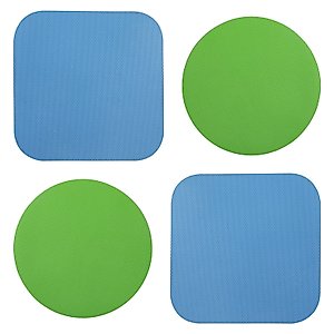 Rubber Jar Opener Gripper Pads, 4pcs Bottle Opening Pad Multi-Function Anti Skid Jar Opener, Jar Lid Remover Kitchen Silicone Coasters Heat Insulation Pad for Seniors & Weak Hands (Light Blue, Green)